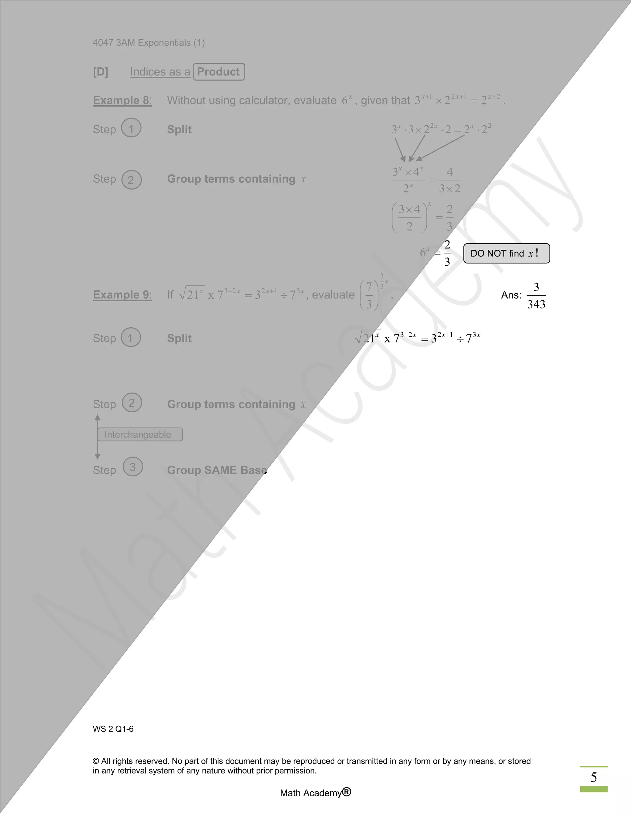Sec 3 A Maths Notes Indices | PDF
