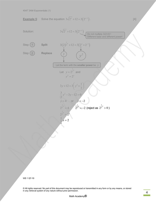 Sec 3 A Maths Notes Indices | PDF