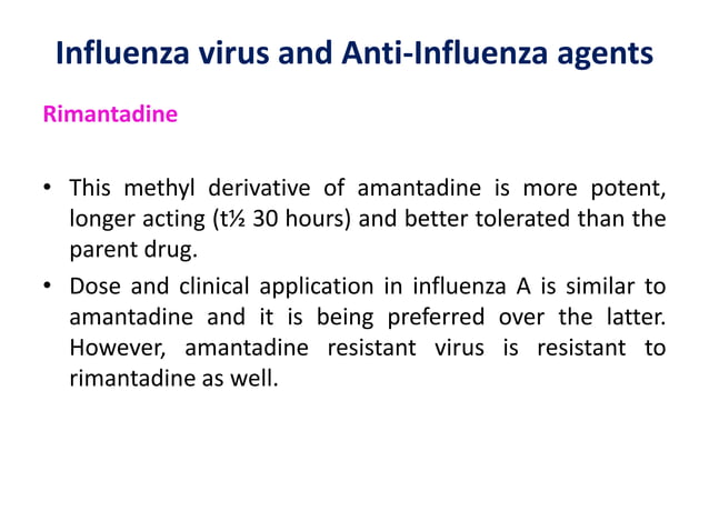 Anti-influenza agents | PPTX | Cold and Flu | Diseases and Conditions