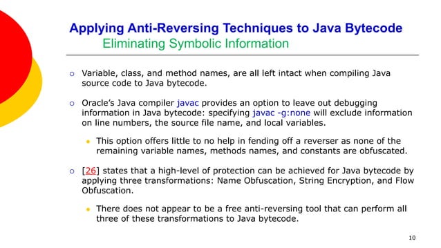 Applying Anti-Reversing Techniques to Java Bytecode | PDF