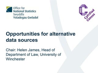 Opportunities for alternative data sources | PPT