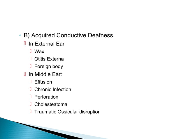 3 (a) pathology,disorders of outer, middle and inner ear | PPT
