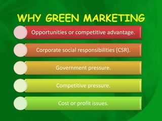 Green Marketing / Promoting Green Marketing Issues & Challenges | PPTX