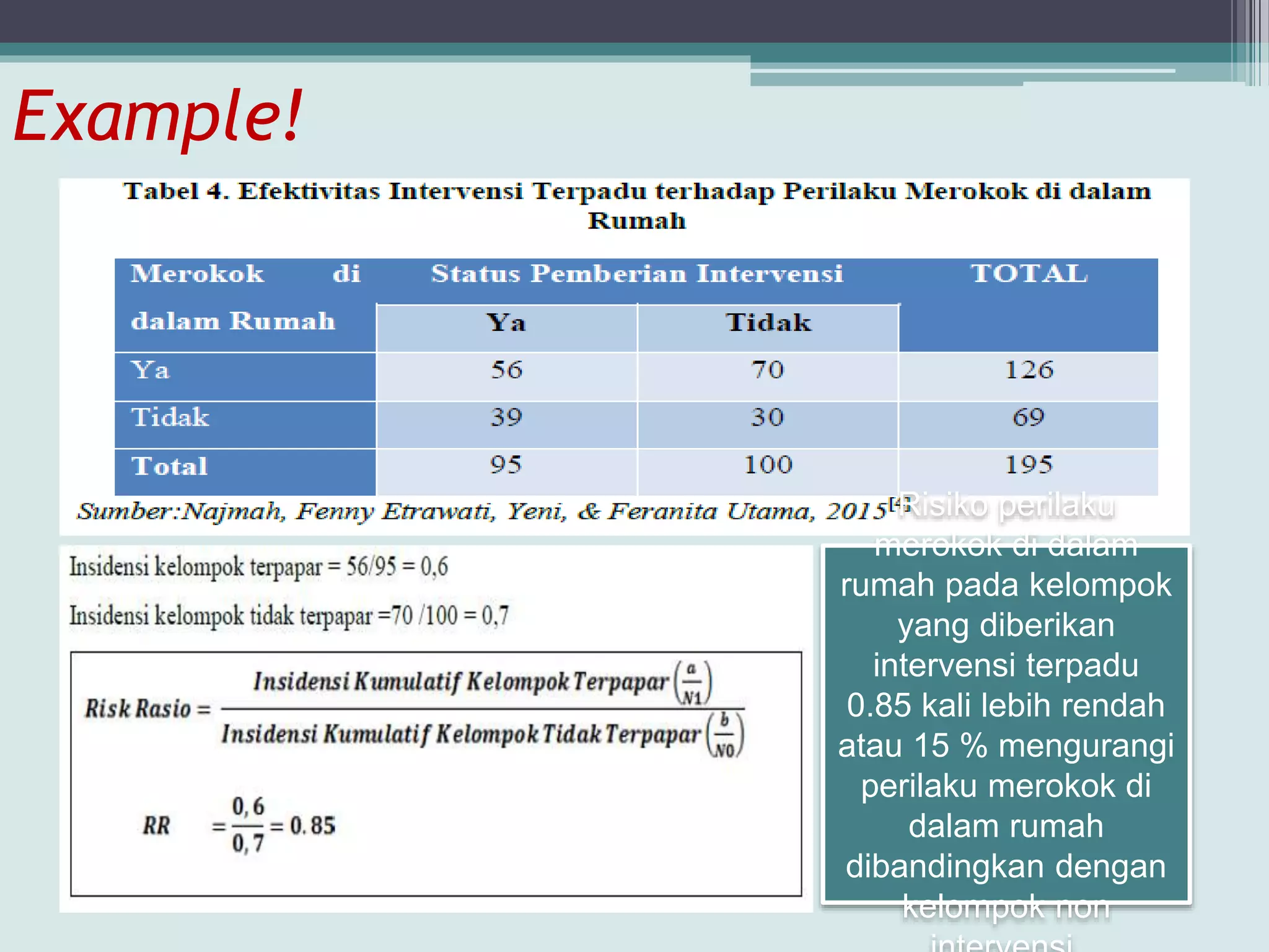 BAB 3 Aplikasi perhitungan risk rasio, odds rasio dan prevalens rasio ...