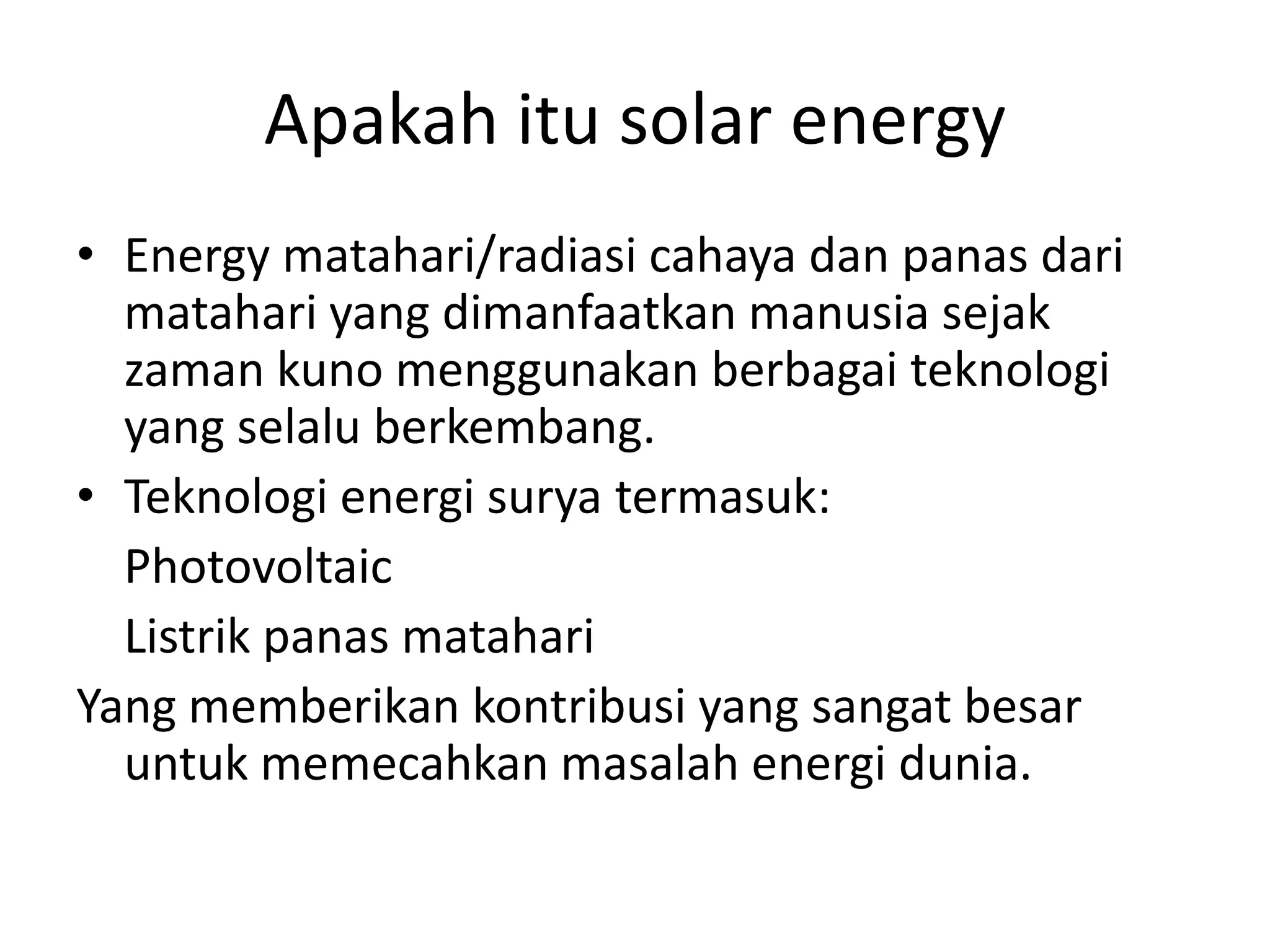 Aplikasi Penggunaan Solar Energy | PPTX