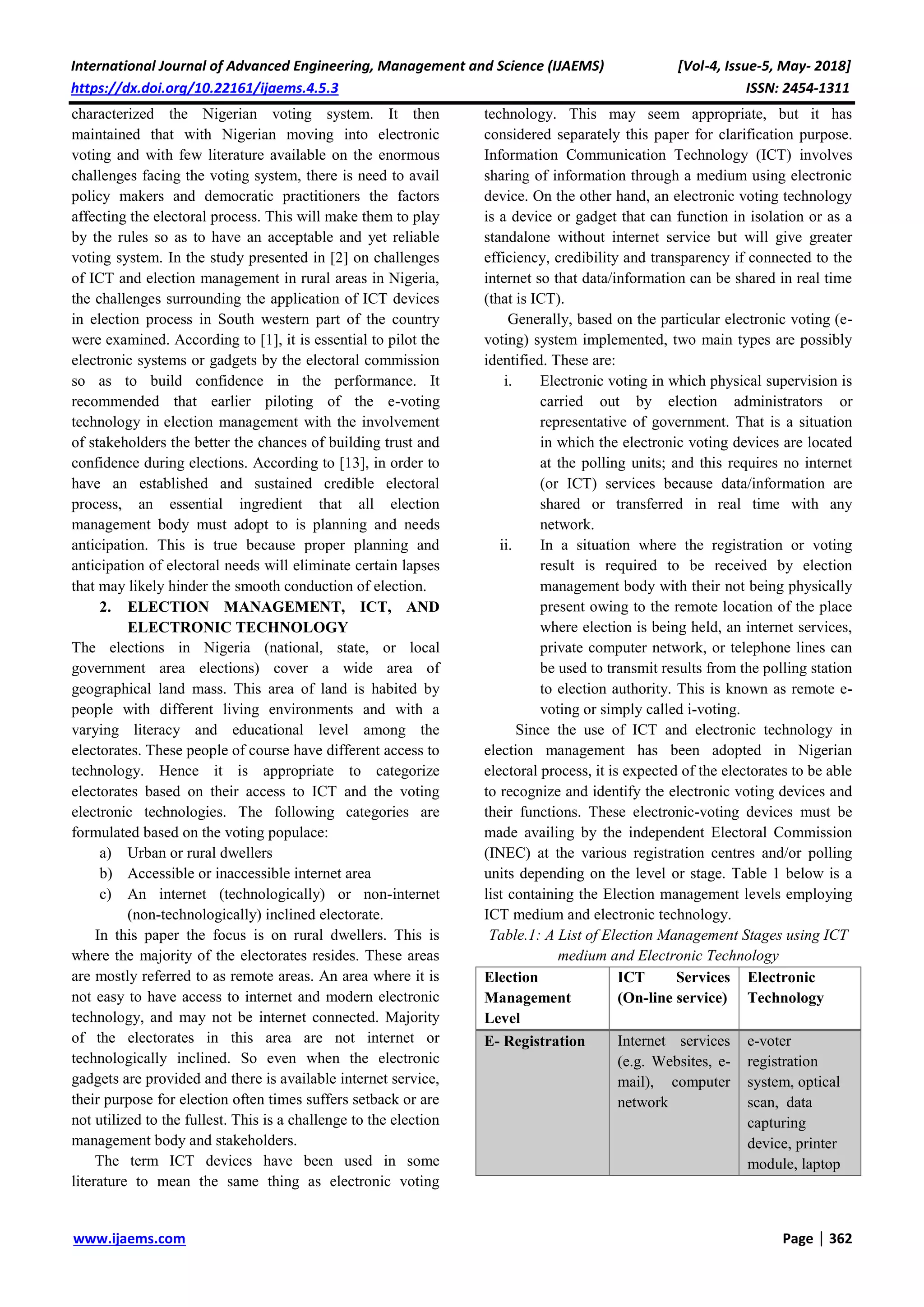 Application of ICT and Electronic Technology in Election Management ...