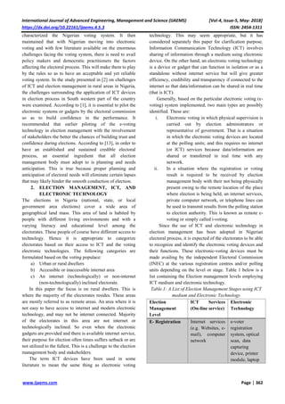 Application of ICT and Electronic Technology in Election Management ...