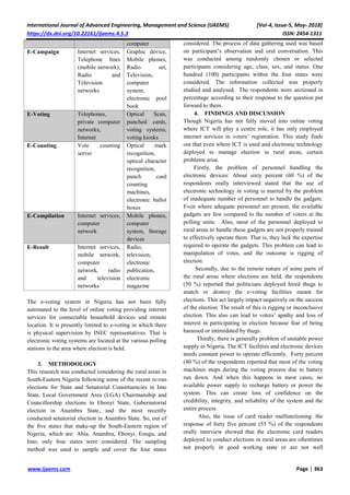 Application of ICT and Electronic Technology in Election Management ...
