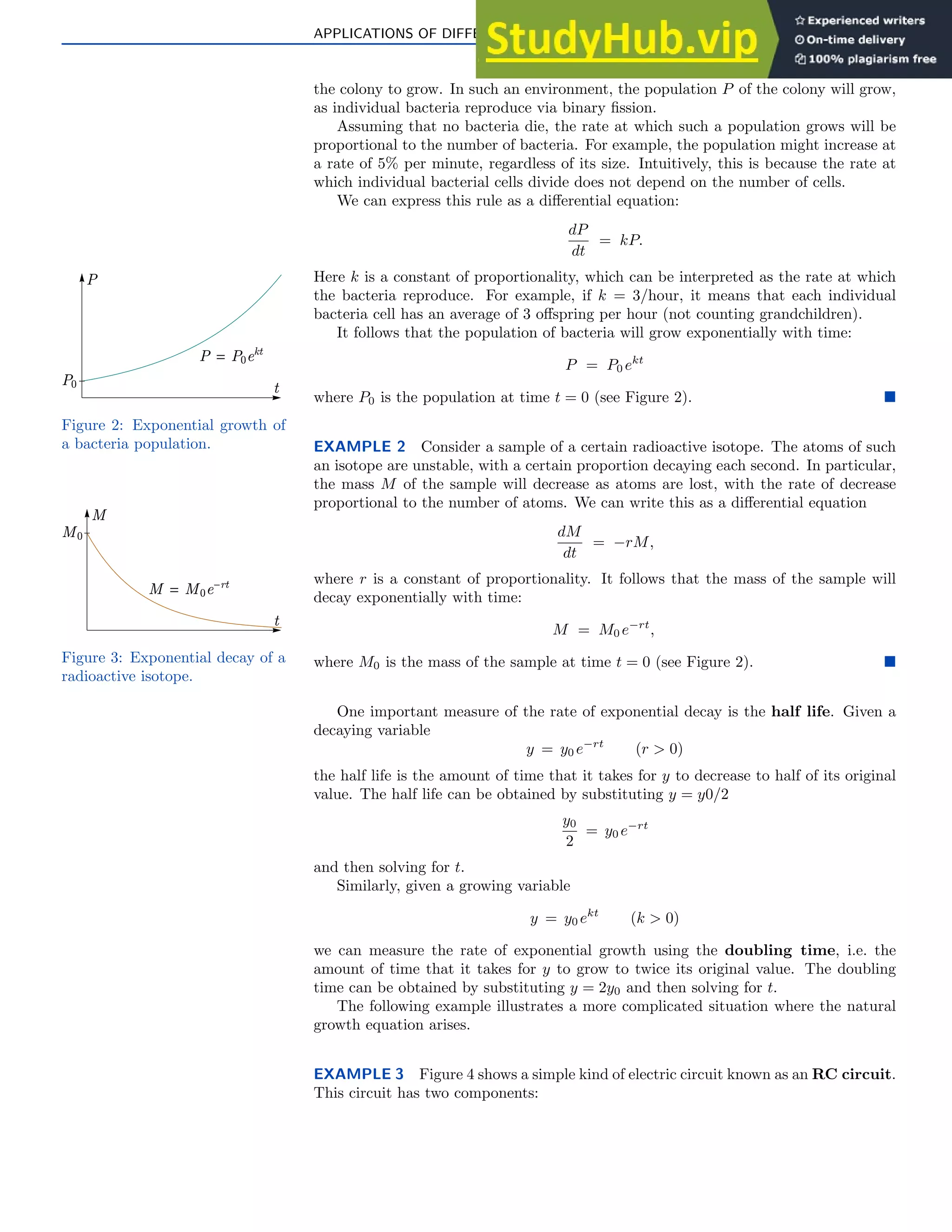 3 Applications Of Differential Equations PDF Chemistry Science