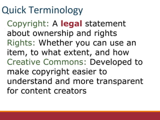 Copyright, Public Domain & Creative Commons for Educators | PPTX