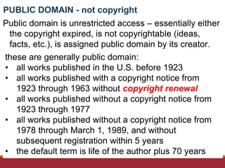 Copyright, Public Domain & Creative Commons for Educators | PPTX