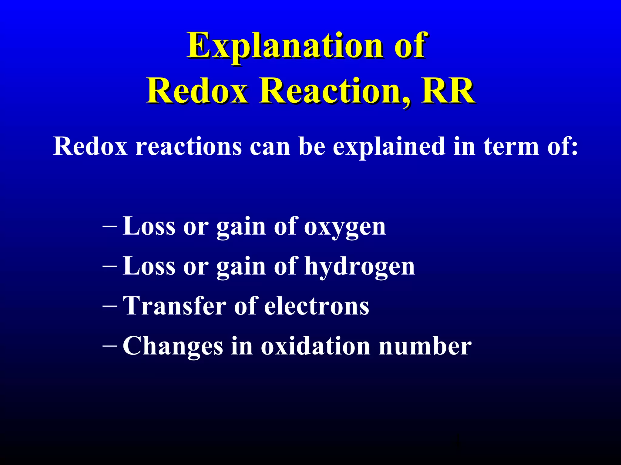 3 a redox reaction | PPT