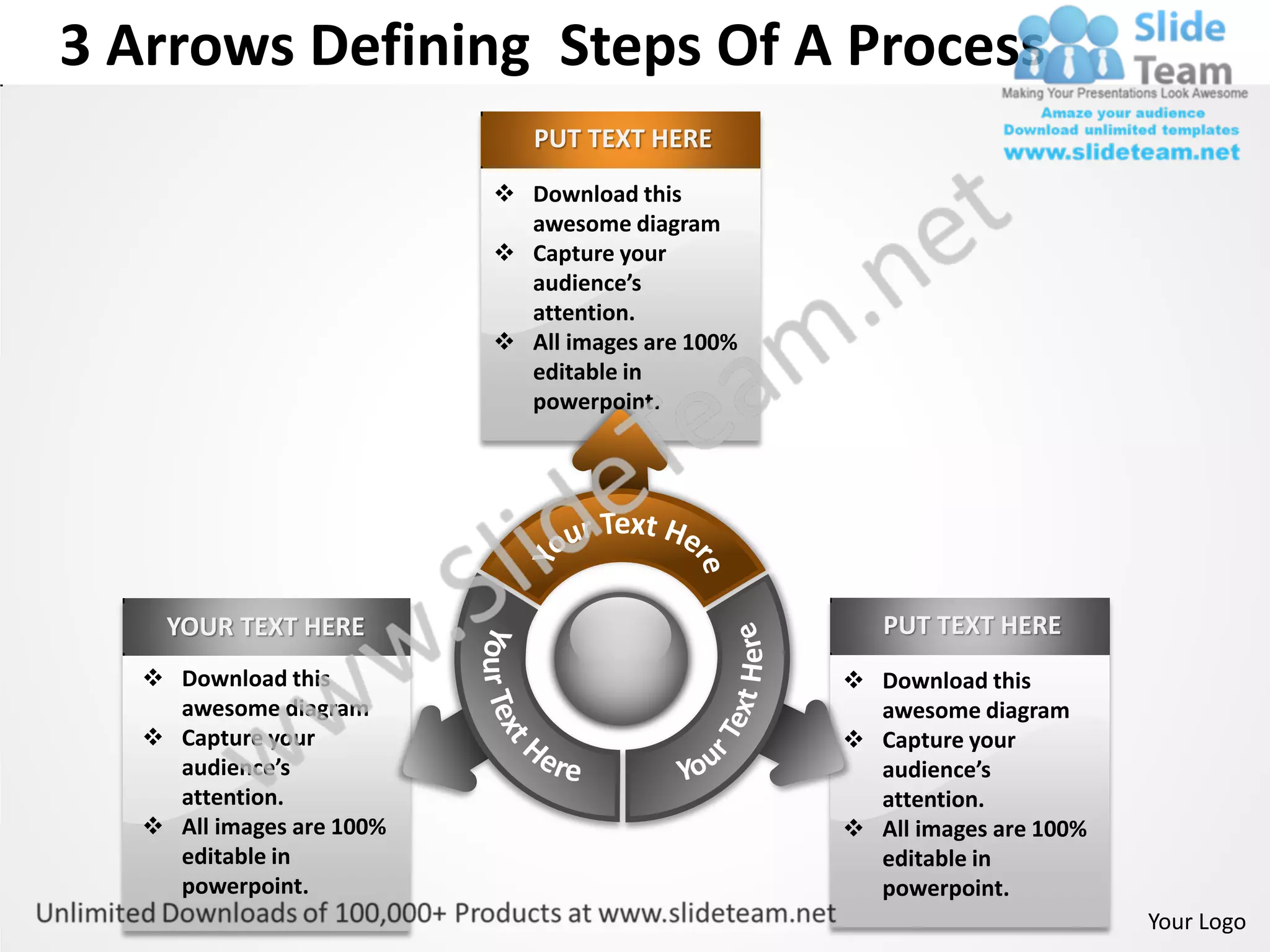 3 arrows defining steps of a process powerpoint templates 0812 | PPT
