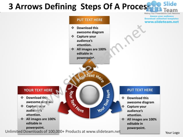 3 arrows defining steps of a process powerpoint templates 0812 | PPT