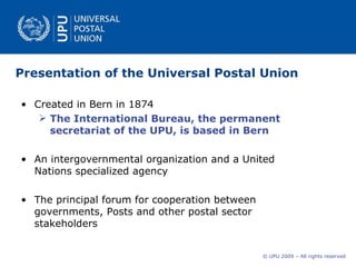 The UPU Postal Payment Services and financial inclusion | PPT