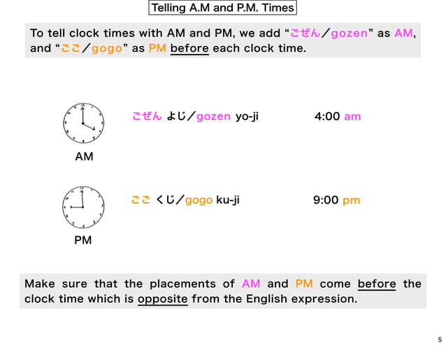 Lesson 3 asking & telling time in Japanese grammar_2 | PDF