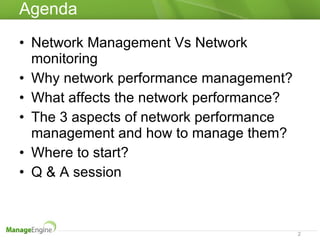 The 3 aspects of network performance management | PPT | Computer ...