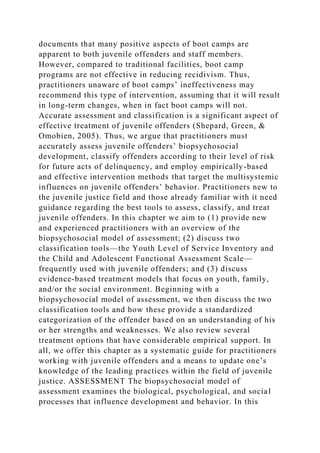 3 Assessment, Classification, and Treatment with Juvenile Delinque.docx