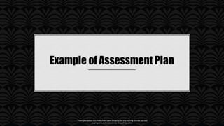 3)Assessment Plan Components | PPT