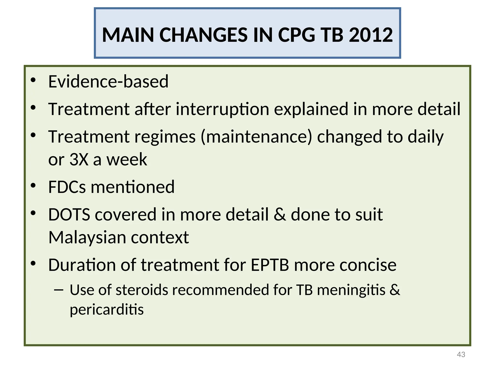 management of tuberculosis adult cpg malaysia | PPT