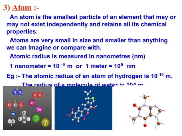 atoms and molecules | PPT | Chemistry | Science