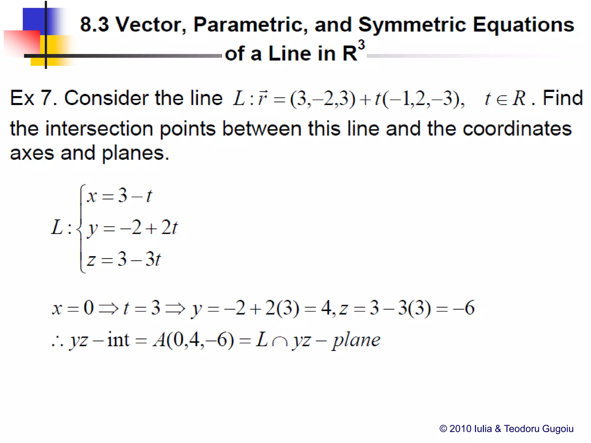 3a vector parametric_and_symmetric_equations_of_a_line_in_r3 | PPT
