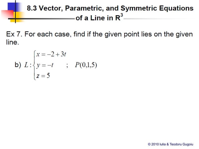 3a vector parametric_and_symmetric_equations_of_a_line_in_r3 | PPT