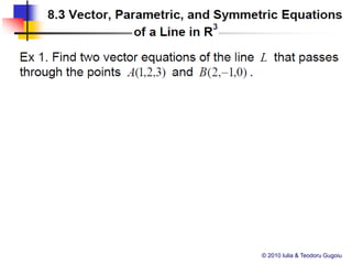 3a vector parametric_and_symmetric_equations_of_a_line_in_r3 | PPT