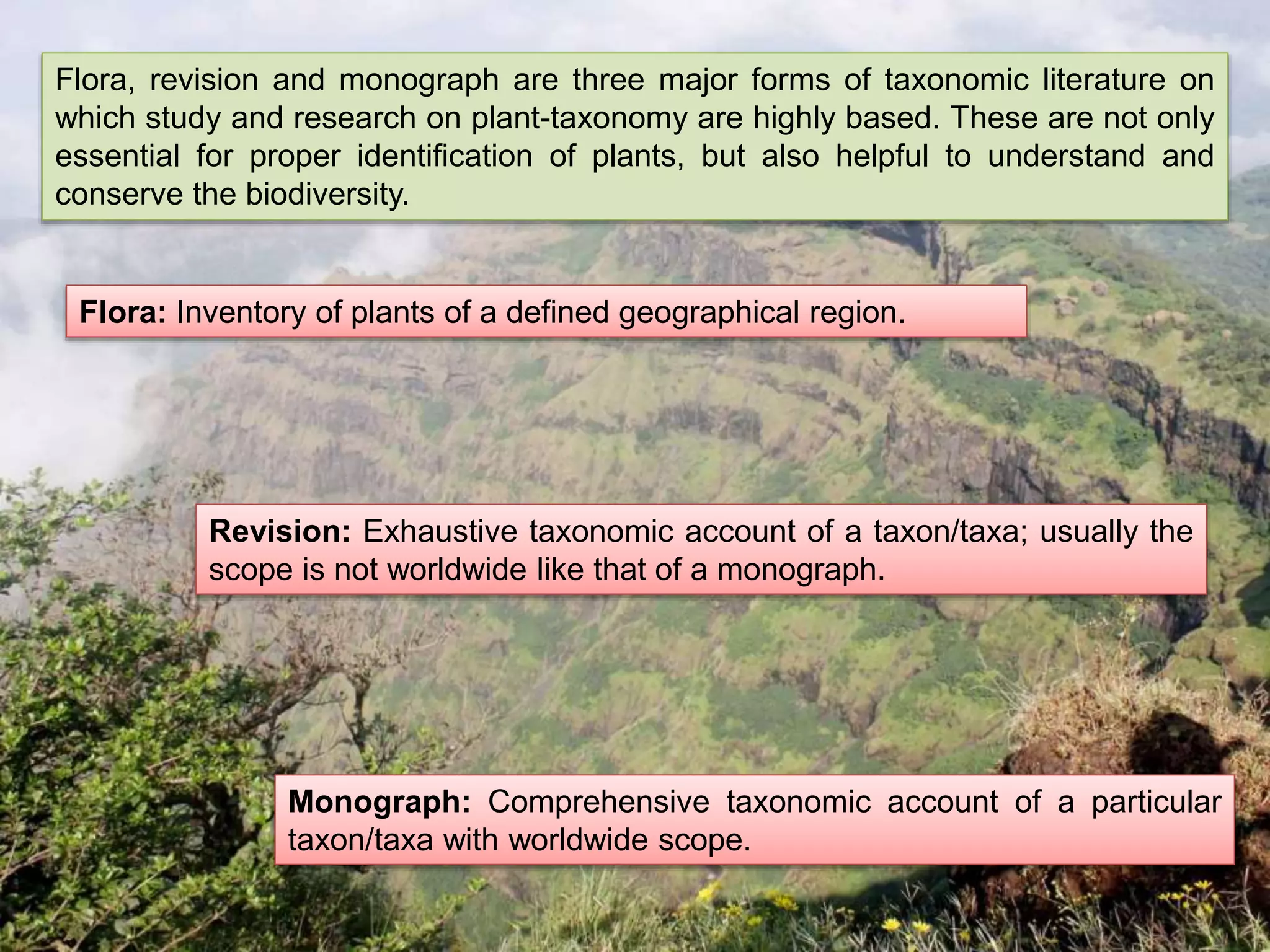 Flora, Revision and Monograph | PPT