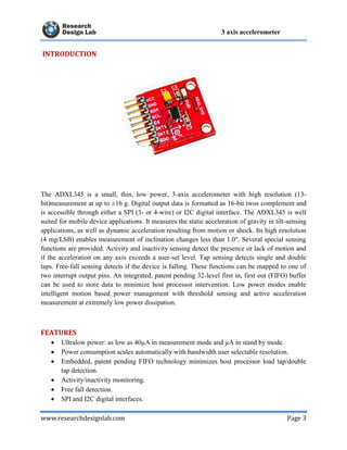 3 axis accelorometer- ADXL345 | PDF