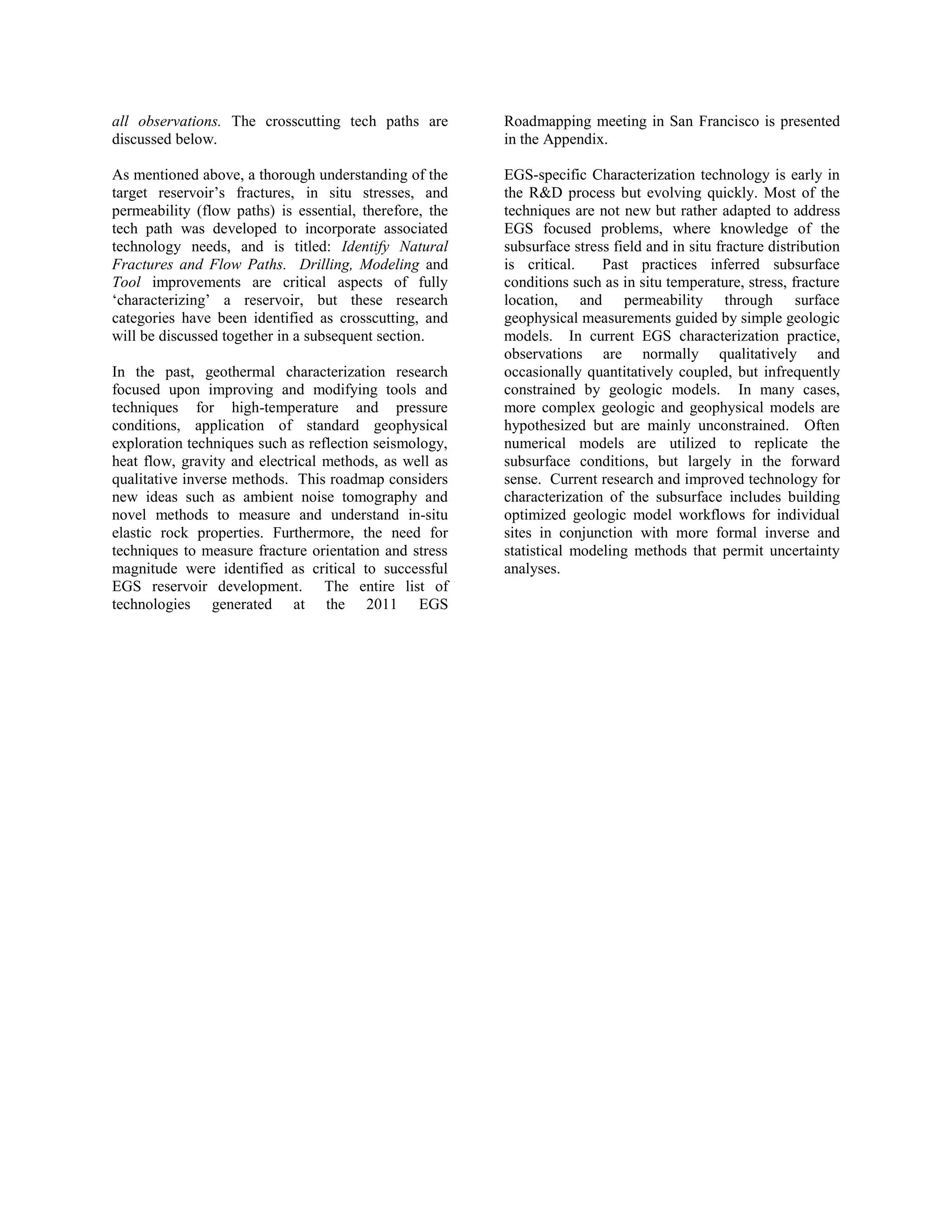 A TECHNOLOGY ROADMAP FOR STRATEGIC DEVELOPMENT OF ENHANCED GEOTHERMAL ...