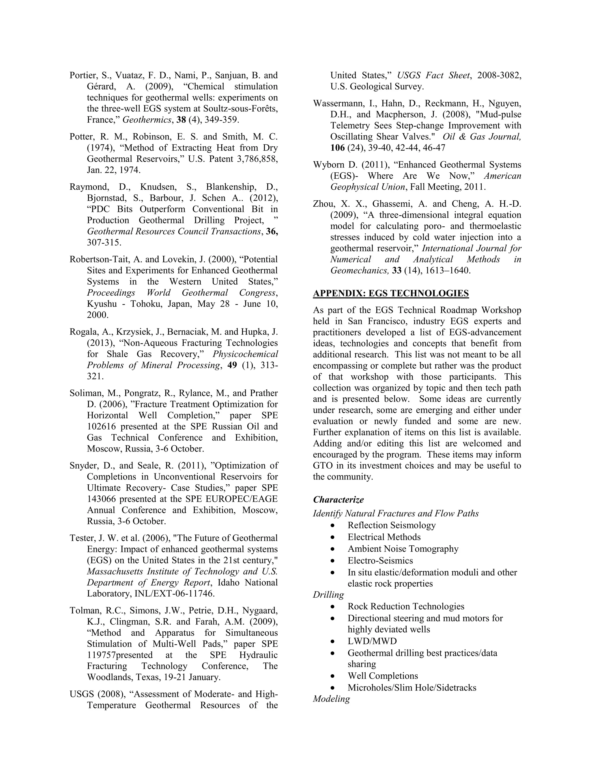 A TECHNOLOGY ROADMAP FOR STRATEGIC DEVELOPMENT OF ENHANCED GEOTHERMAL ...
