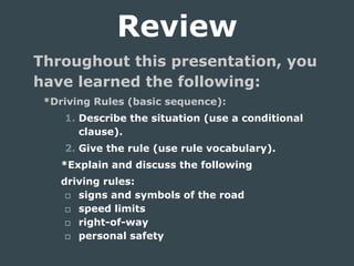 3b. Explaining Rules - Driving Rules | PPTX