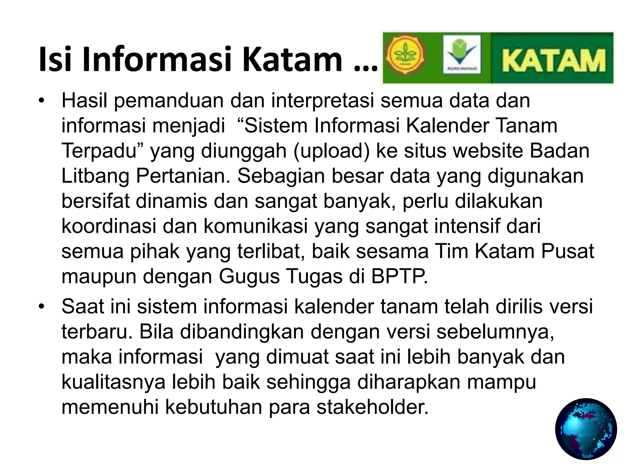 Aplikasi KATAM (Kalender Tanaman Terpadu) _ Materi Training ...