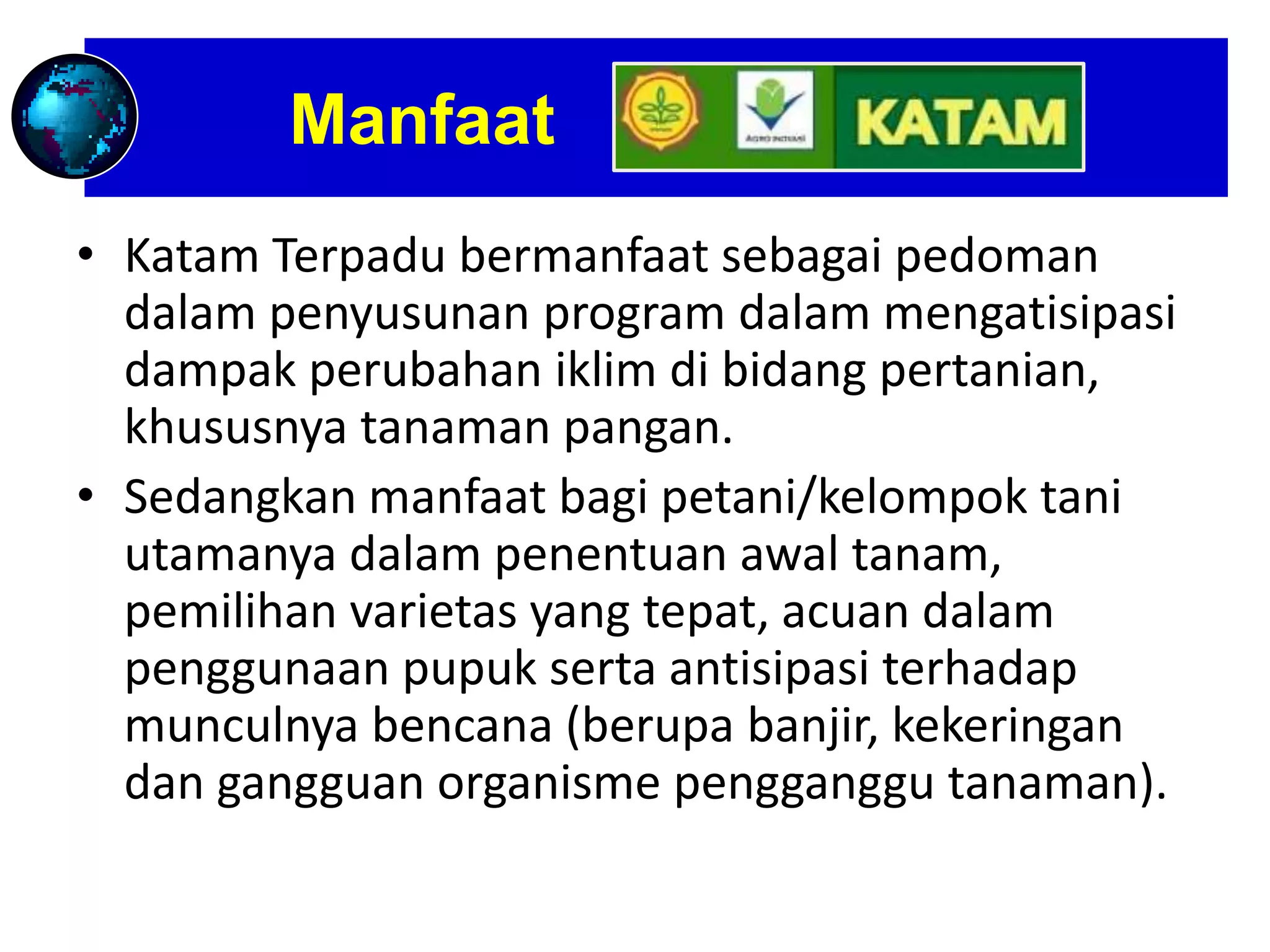Aplikasi KATAM (Kalender Tanaman Terpadu) _ Materi Training ...
