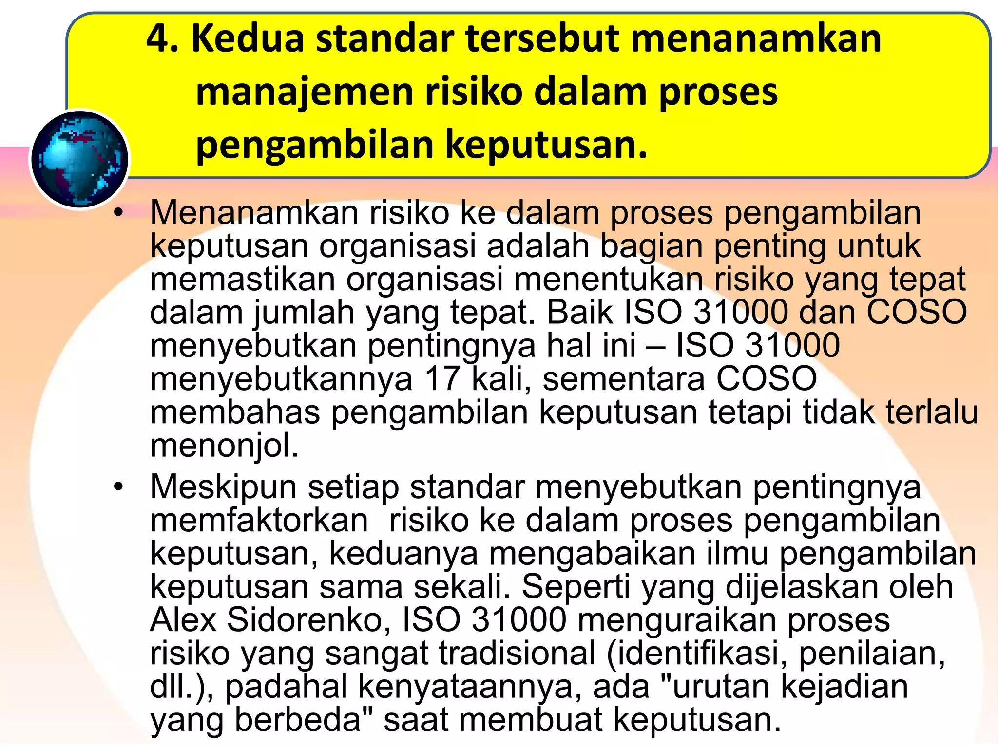 Perbedaan & Persamaan antara "COSO ERM dengan ISO 31000" _Training "MANAJEMEN RISIKO STRATEGIS ...
