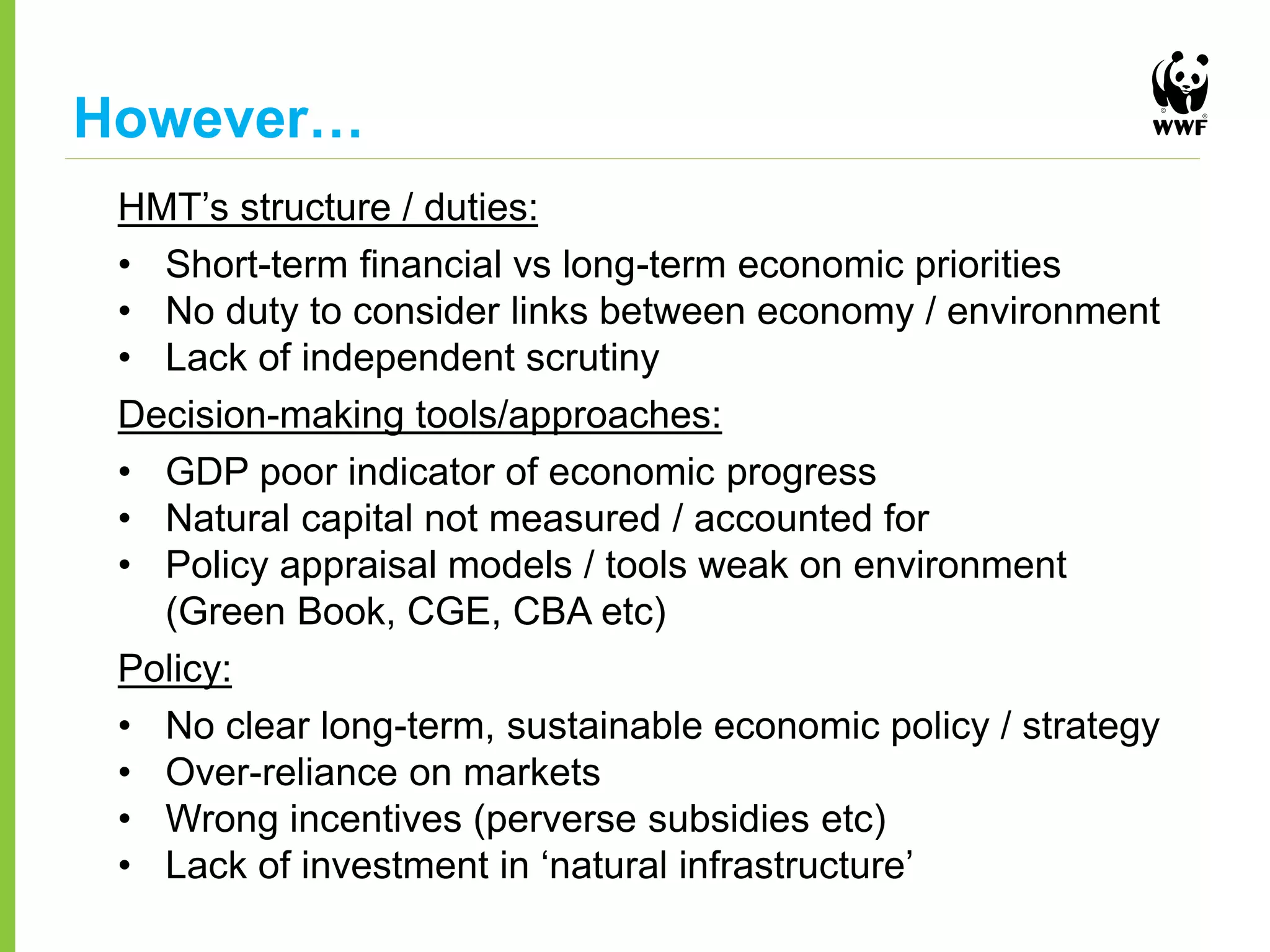 3b Toby Roxburgh (WWF) institutional context hmt | PPTX | Environmental ...
