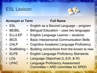 Developing the Classical ESL Model | PPT