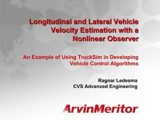 Velocity_Estimation_w_Nonlinear_Observer | PPT