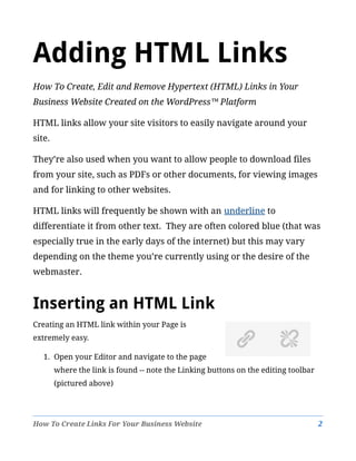 how-to-create-links | PDF | Web Design and HTML | Internet