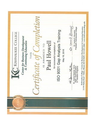 Gap Analysis Certificate | PDF