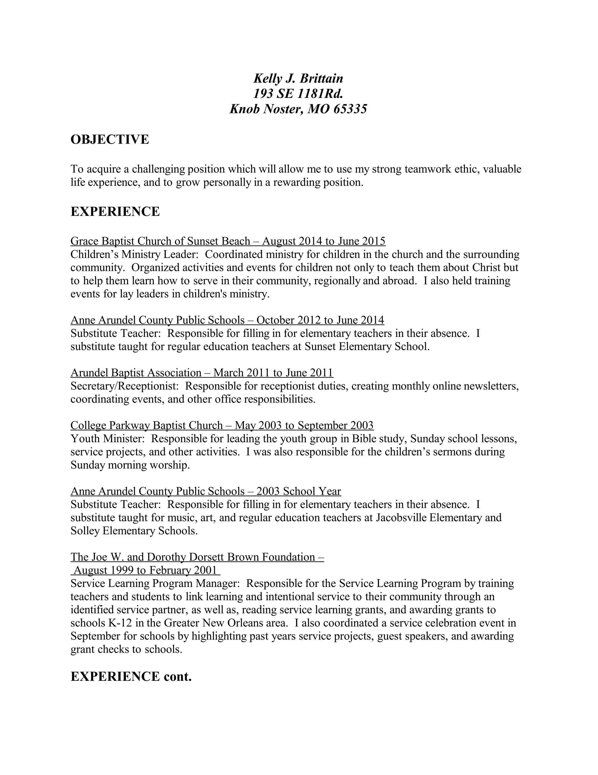 Kelly's Resume | DOC