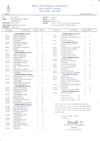 B.Sc.Transcript | PDF