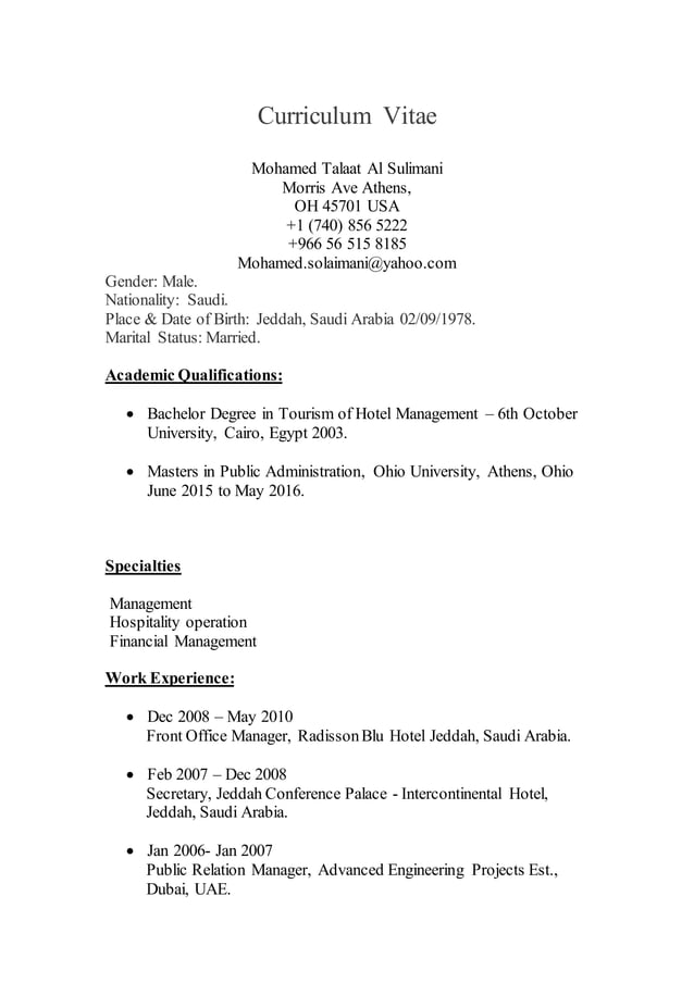 Curriculum Vitae | DOCX