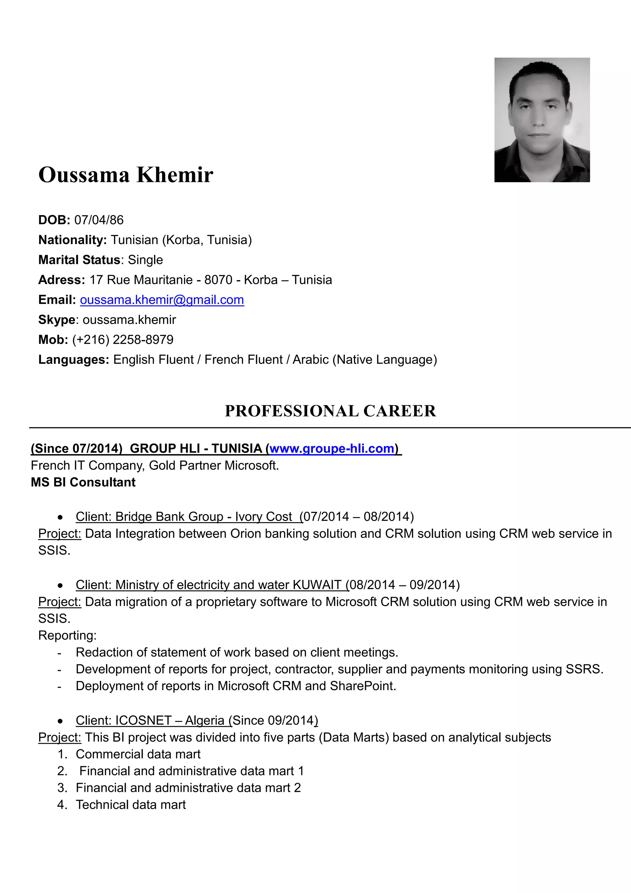 Oussama_CV RESUME | PDF