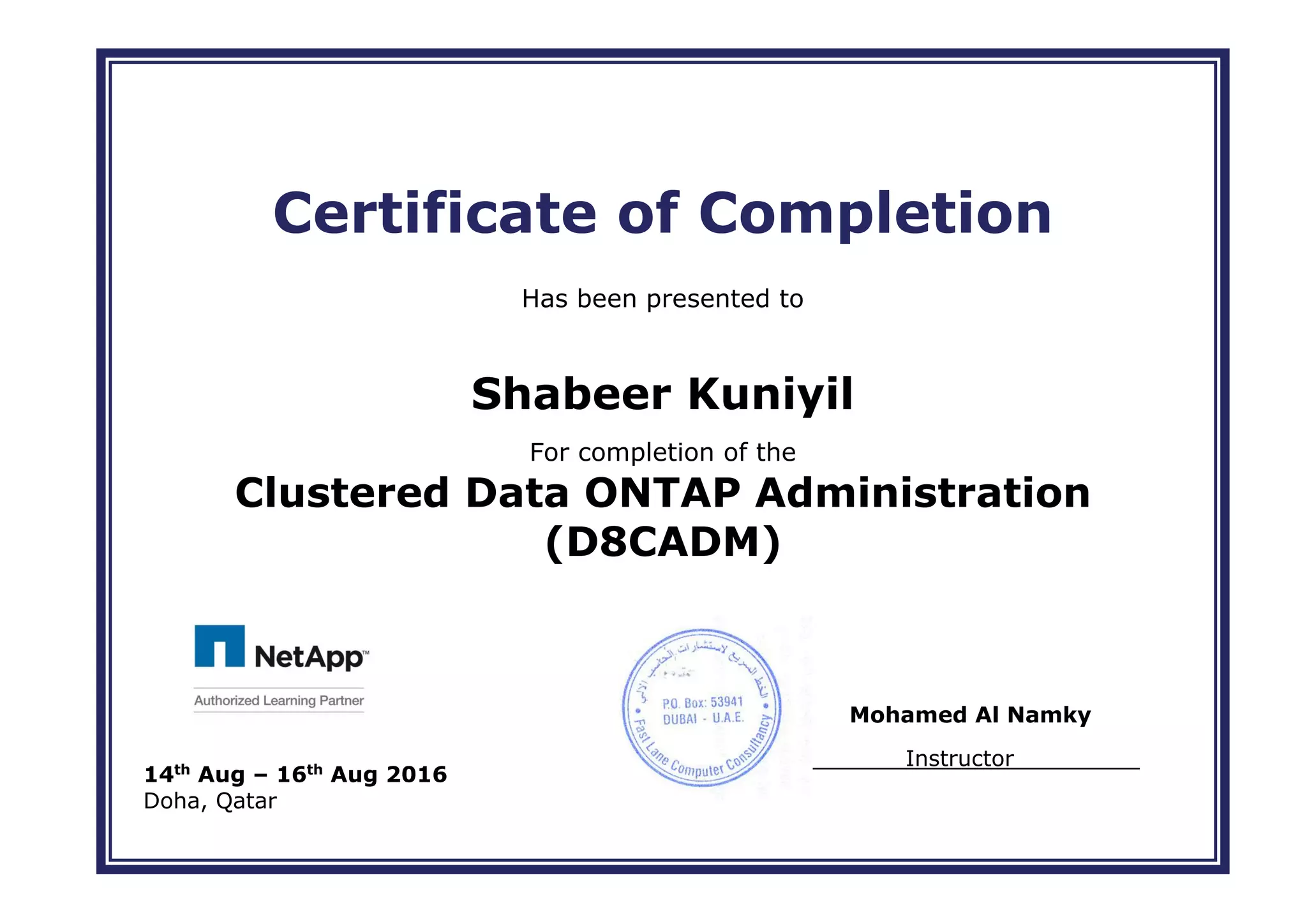 NetApp Certificate D8CADM | PPT