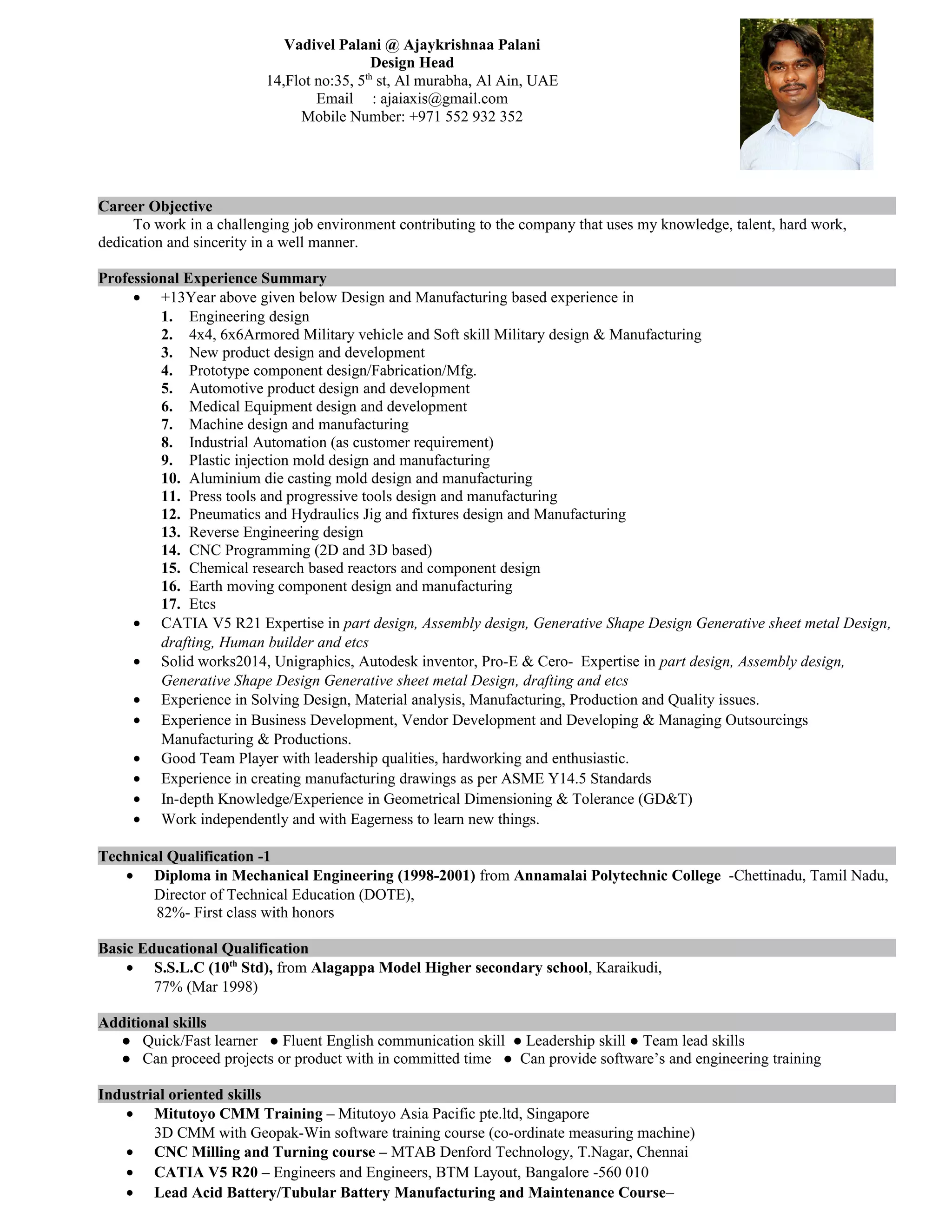 Vadivel-Design Head-13+year Exp-photo | PDF