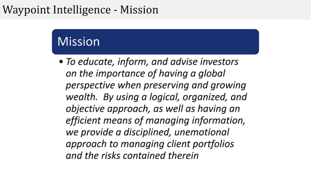 Waypoint Intelligence - Global Account Overview | PPT