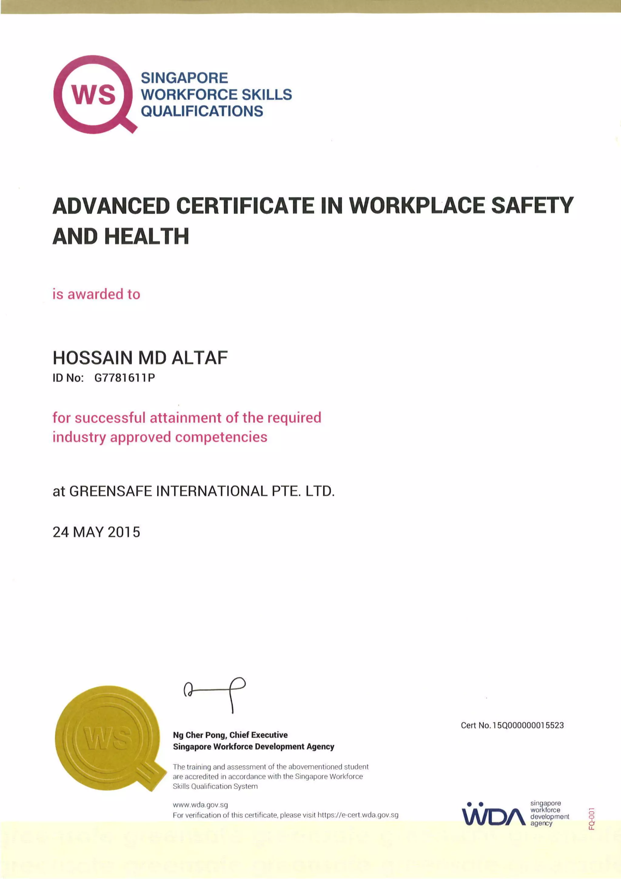 WSHC Cert. | PDF