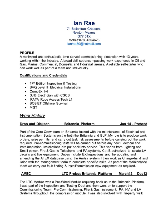 Ian Rae CV docx | PDF